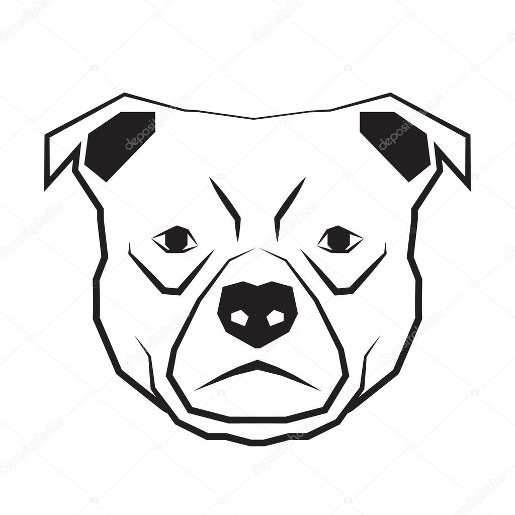 Kutya arca fekete-fehér rajz, kontúr — Stock Vector #62458647