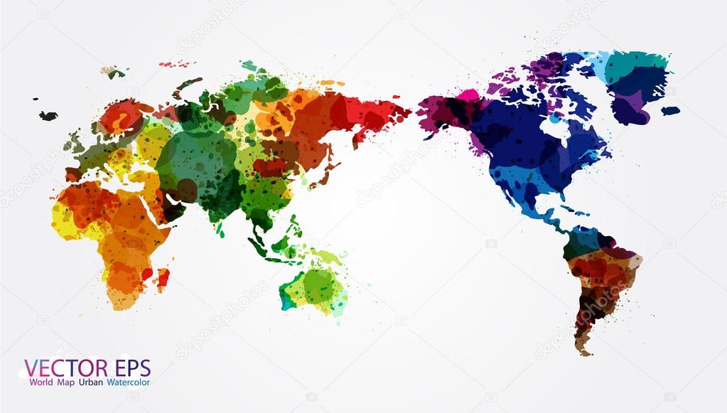 Colorful world map Stock Vector Image by ©koydesign #59838149