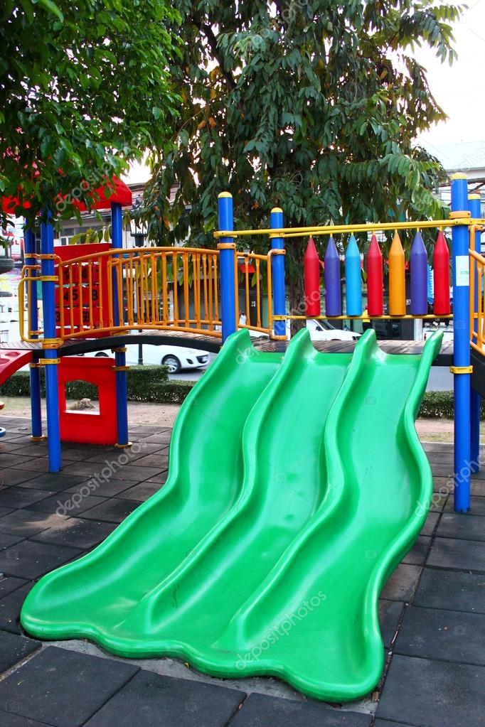 Colorful plastic playground Stock Photo by ©koydesign 61307629
