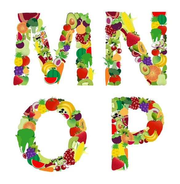 Fruit and vegetable alphabet Stock Vectors, Royalty Free Fruit and ...