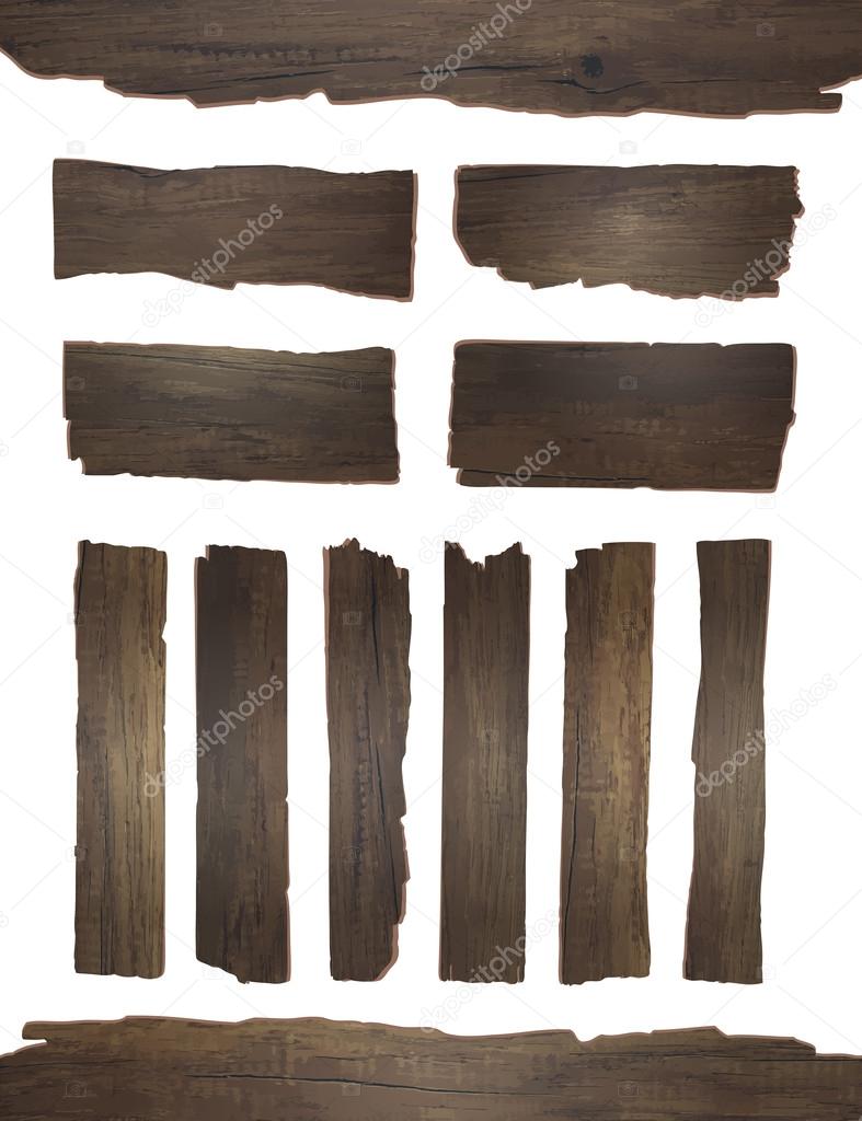Vector wood plank isolated on white background — Stock Vector ...