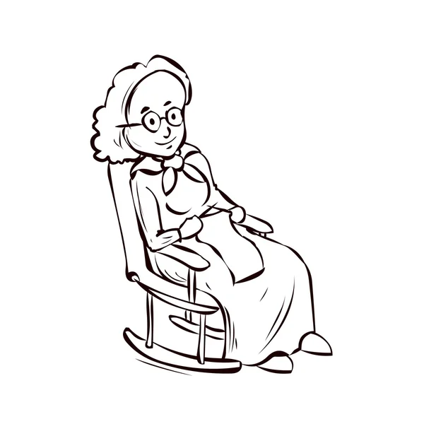 Old Lady Cartoon Drawing