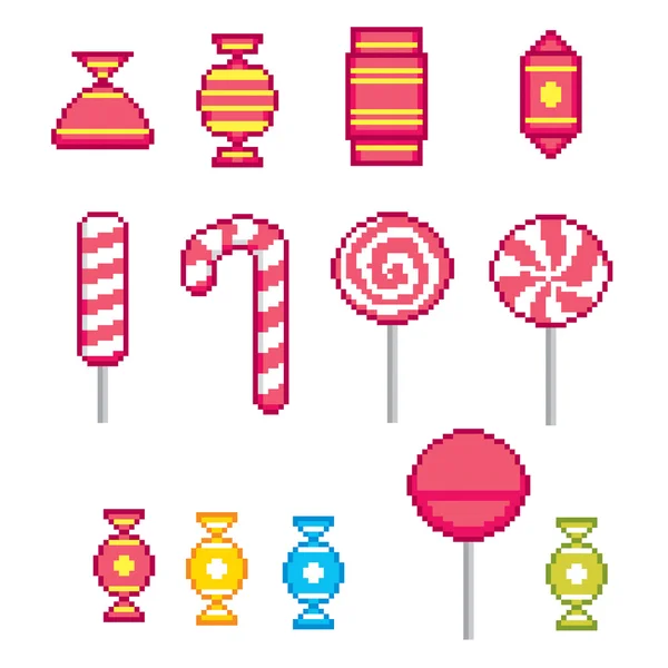 Pixel art sweets imágenes de stock de arte vectorial | Depositphotos