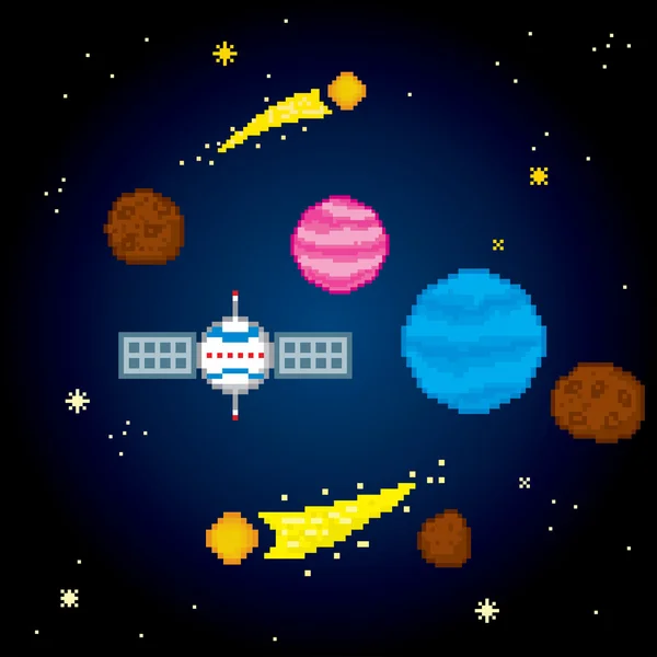 Space icons set. Pixel art Stock Vector Image by ©dergriza #107742344
