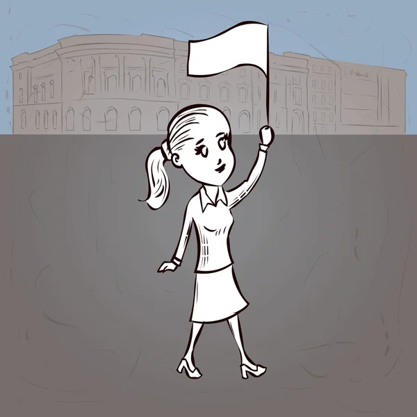 Cute tourist guide with flag — Stock Vector © dergriza #107747170