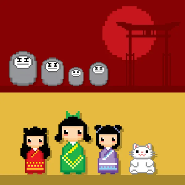 Halloween icons set. Pixel art. Old school computer graphic style. Games elements. Stock Vector ...