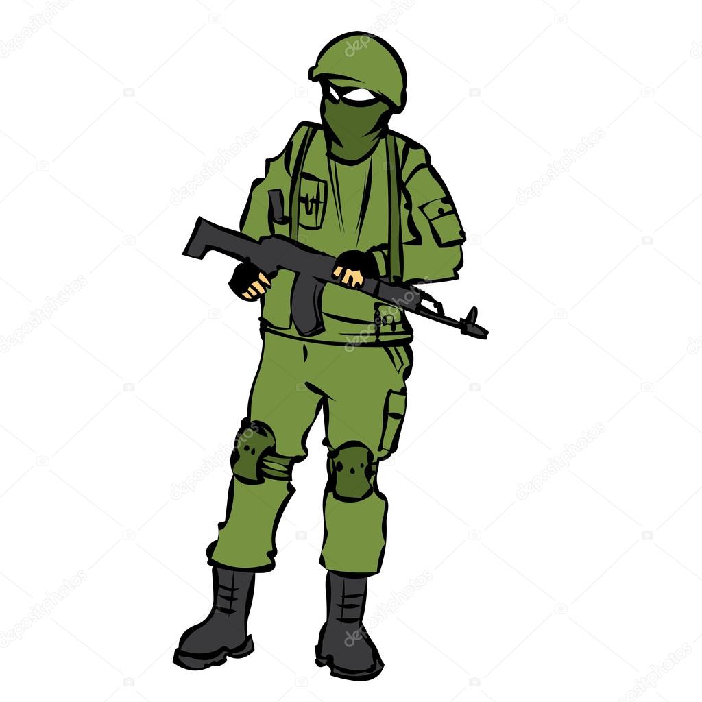 Russian soldier with modern equipment. Stock Vector Image by ©dergriza ...