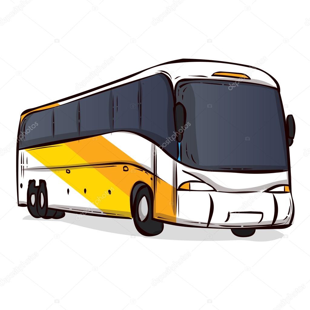 Hand drawn Modern bus. Stock Illustration by ©dergriza #107834474