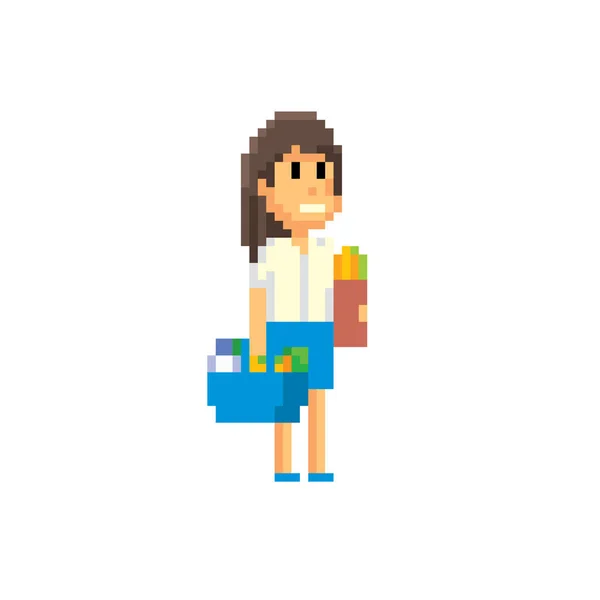 Young Woman Sitting Floor Working Laptop Pixel Art Icon Old Stock ...