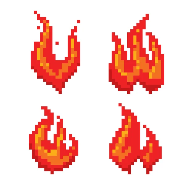 Fire flames pixel icons set Stock Vector Image by ©dergriza #107736852