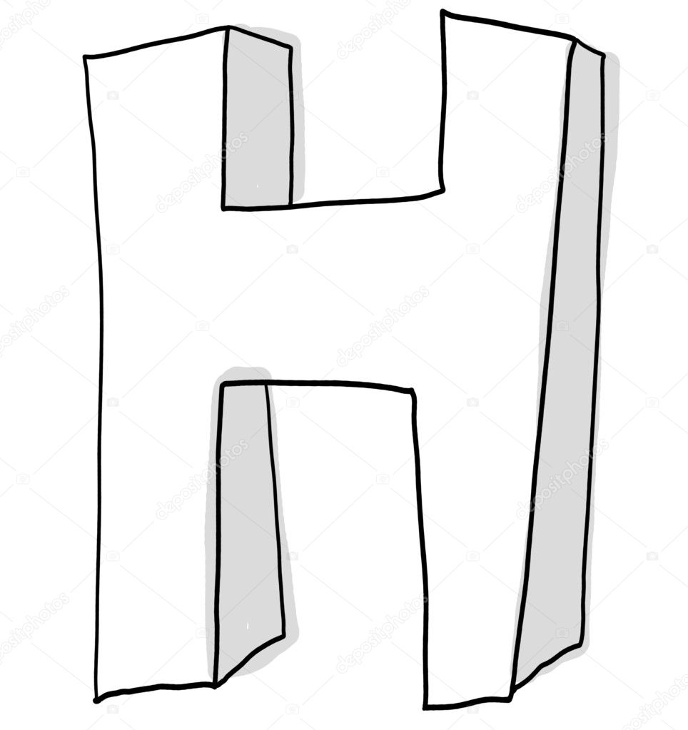 Alphabet font H cute hand drawn — Stock Photo © gmm2000 #103618360