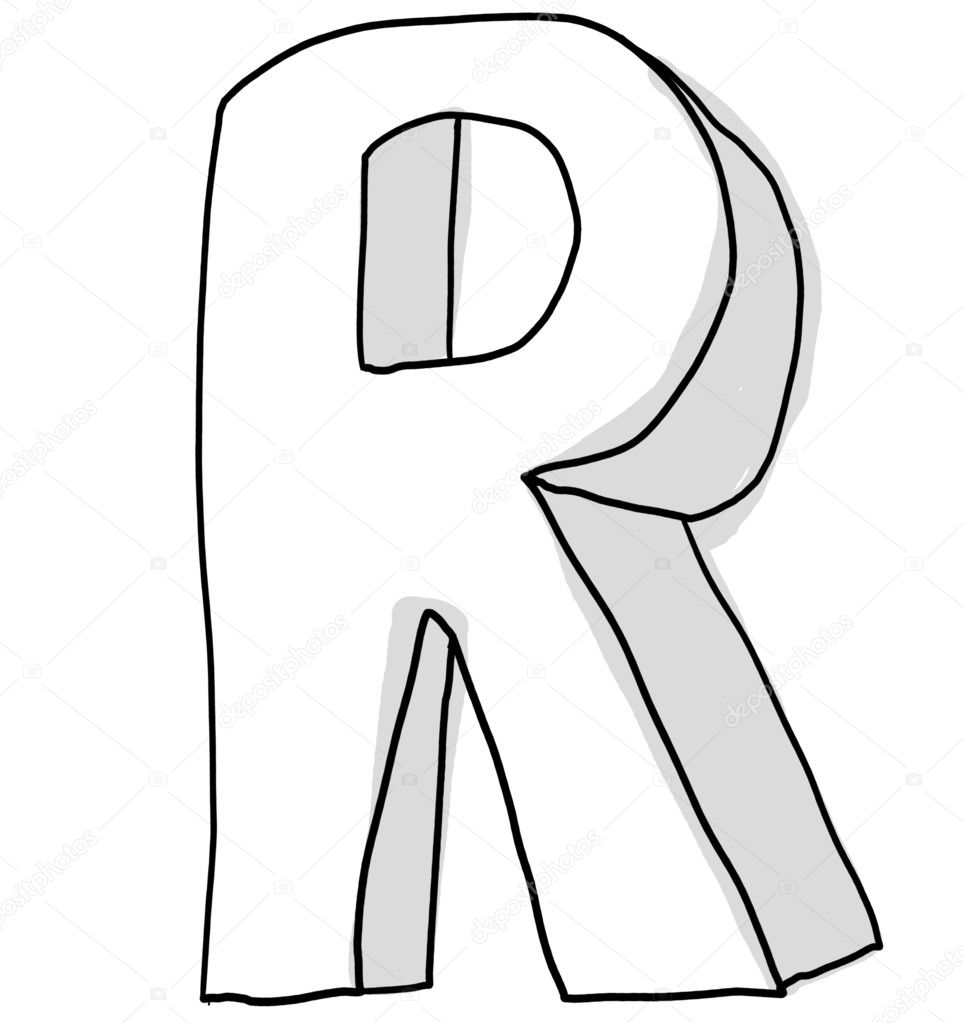 Alphabet font R cute hand drawn — Stock Photo © gmm2000 #103618424