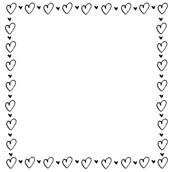 Hearts Border Black And White