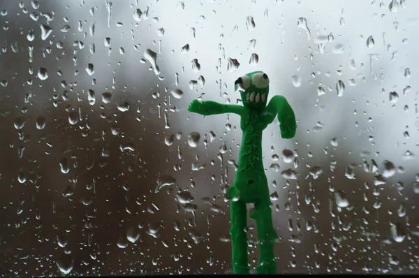 Kermit Looking Out The Rainy Window