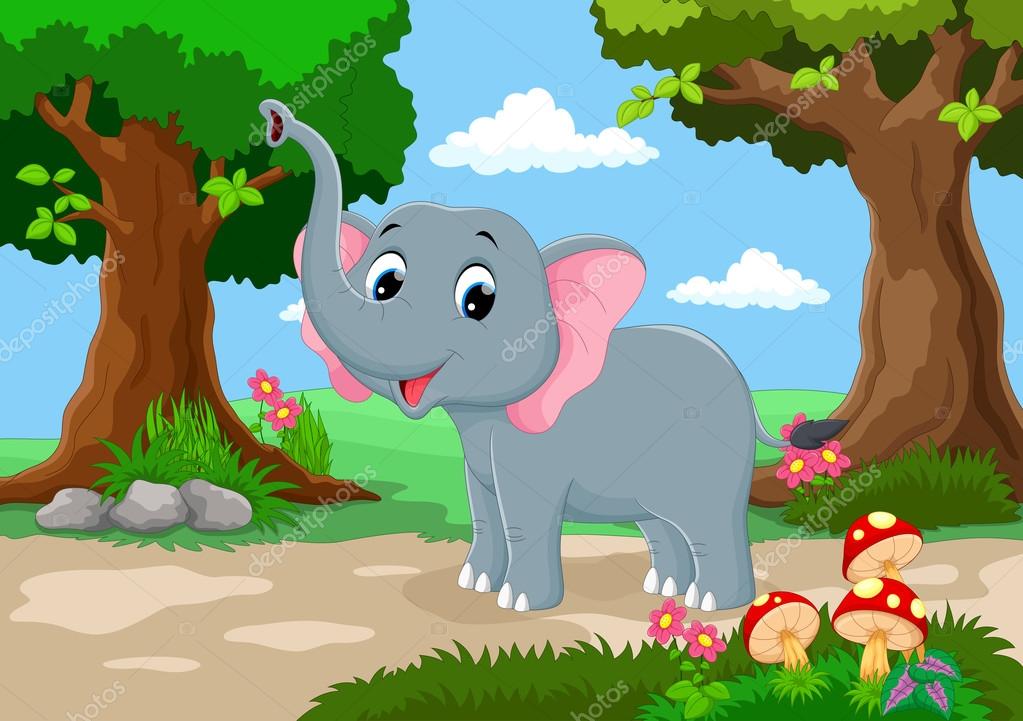 Cartoon Jungle Elephant