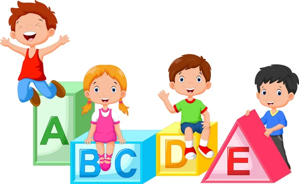 Children Playing Together At School Clipart
