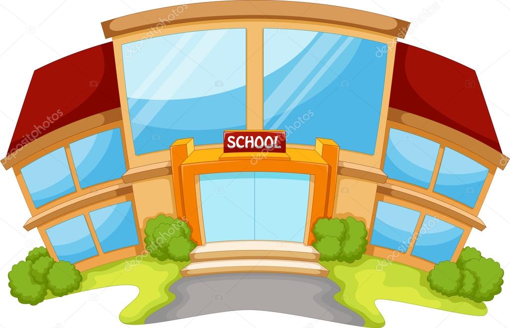 Cartoon School Building