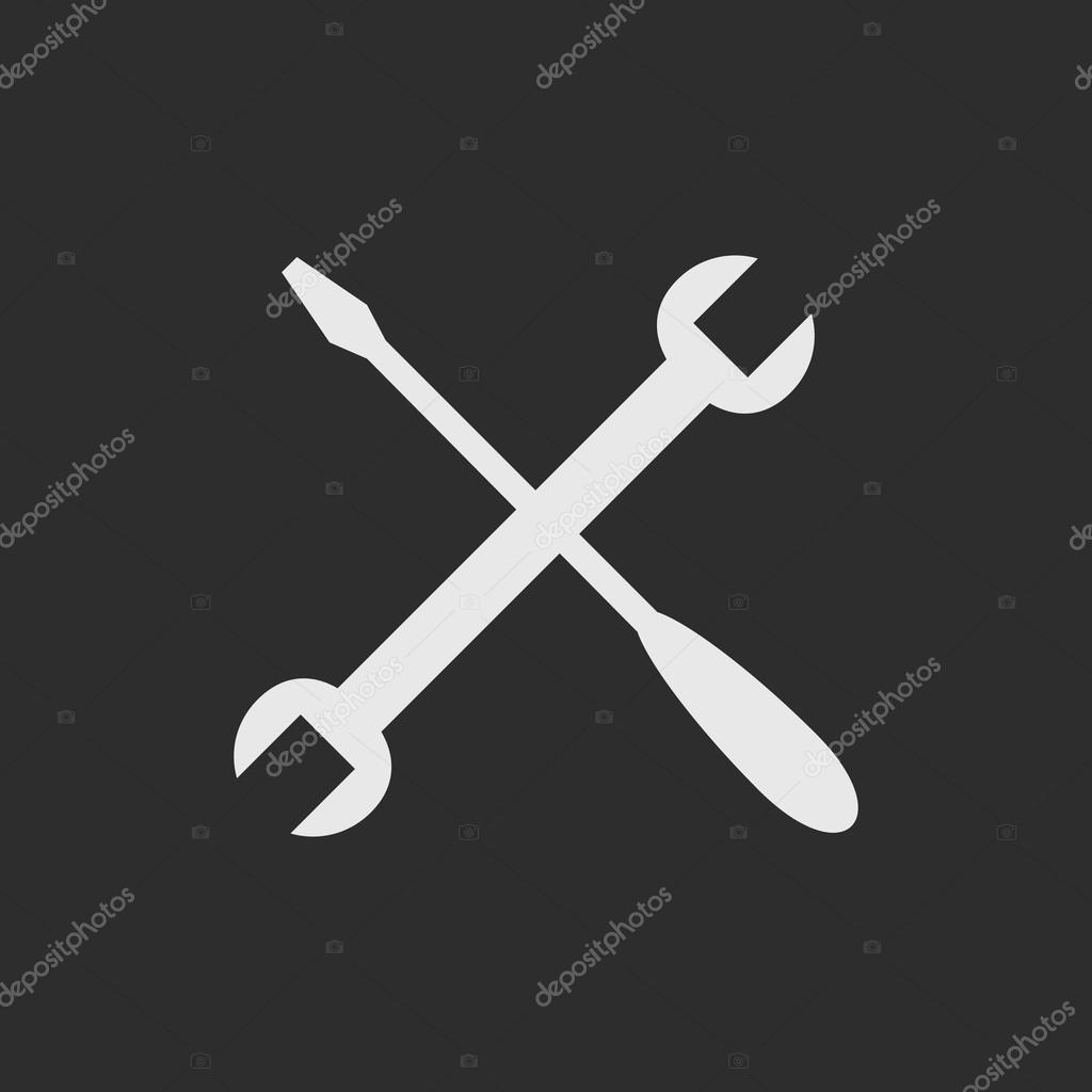 White crossed tools on dark grey background Stock Vector Image by ...