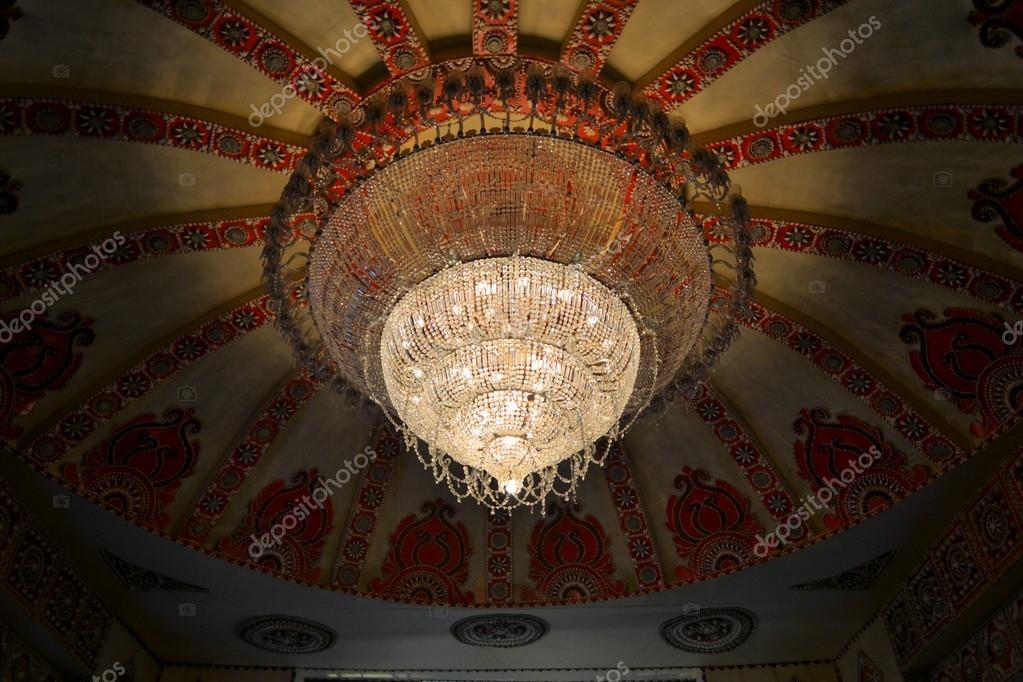 Inside of Pandal, temporary temple dedicated to Hindu godess Durga ...