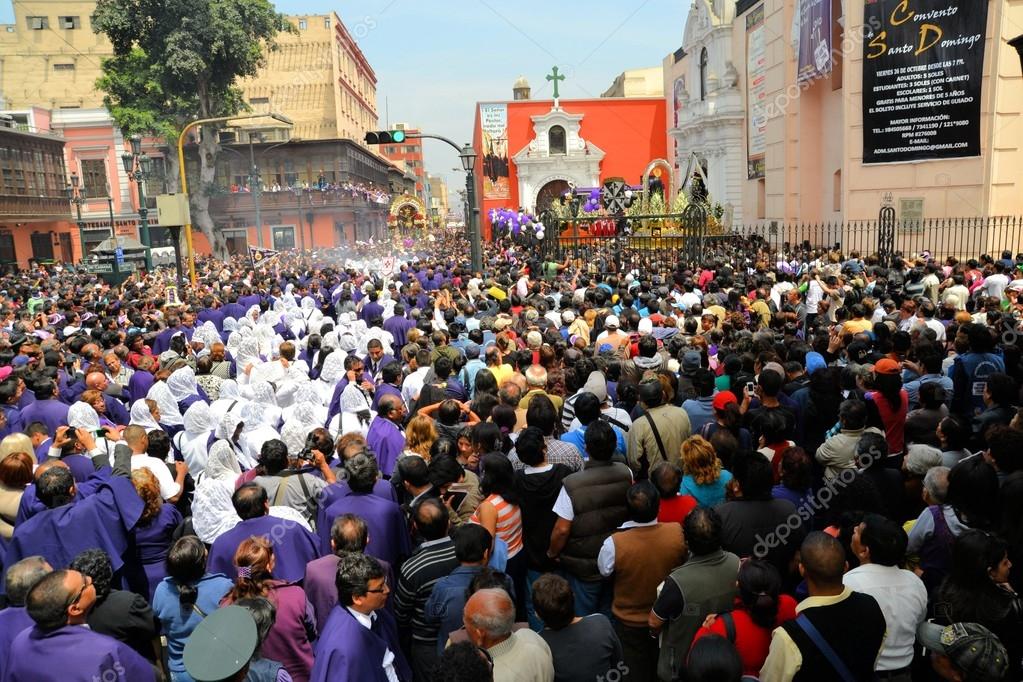 Believers come together for Lord of Miracles catholic religious ...