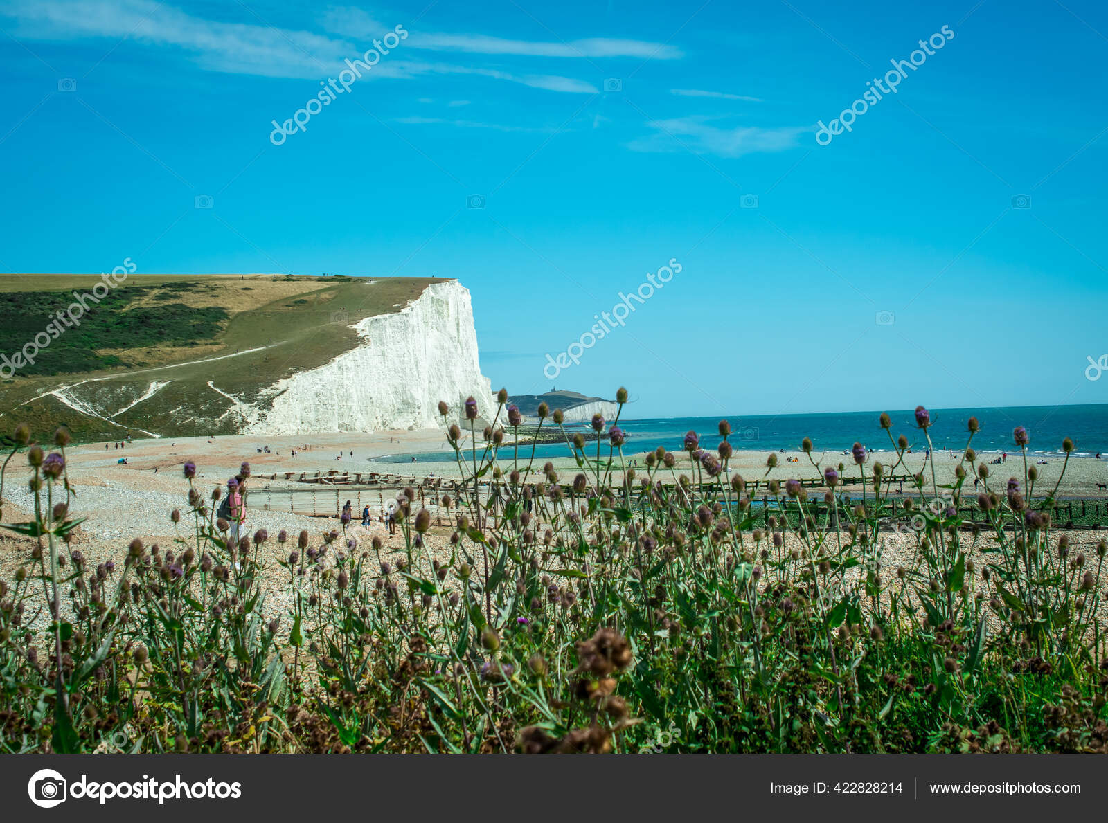Seven Sisters National Park White Cliffs Beach Ocean East Sussex ...