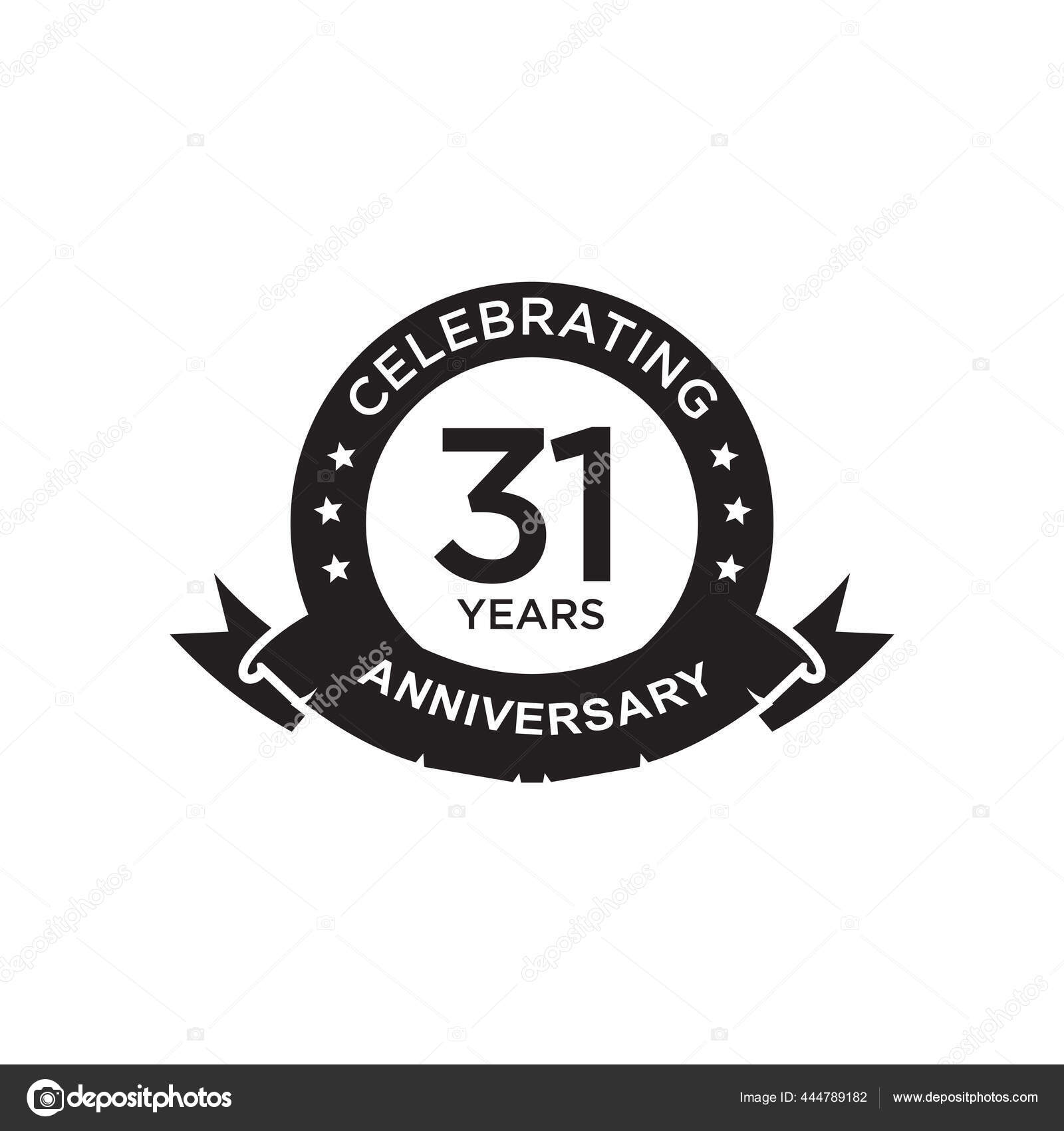31Th Year Anniversary Logo Design Vector Template Stock Vector Image by ...