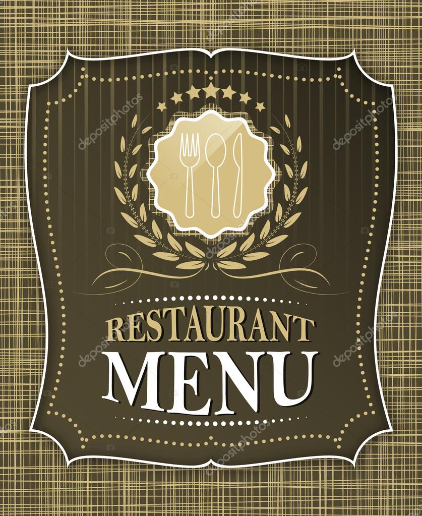 Restaurant menu cover design in vintage style Stock Vector Image by ...