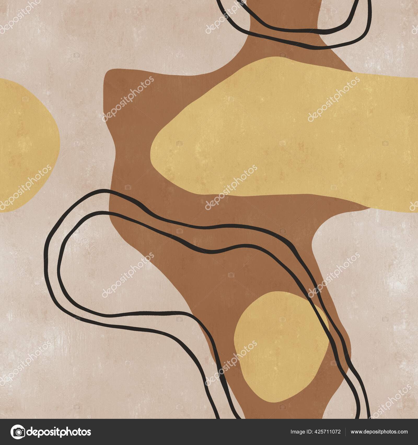 Seamless organic rounded curvy shapes naive design Stock Photo by ...