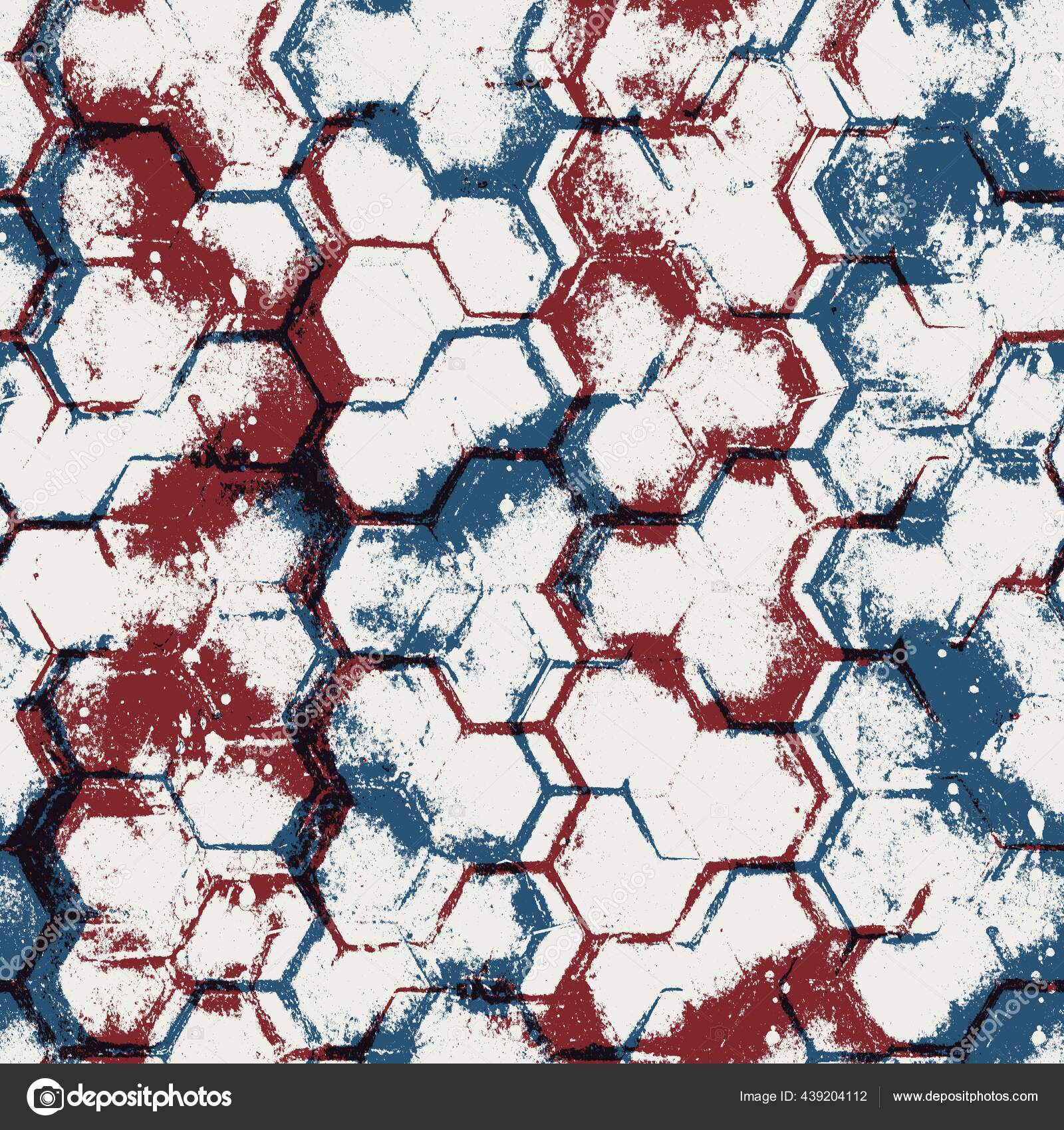 Seamless geo pattern in red blue black white Stock Photo by ...