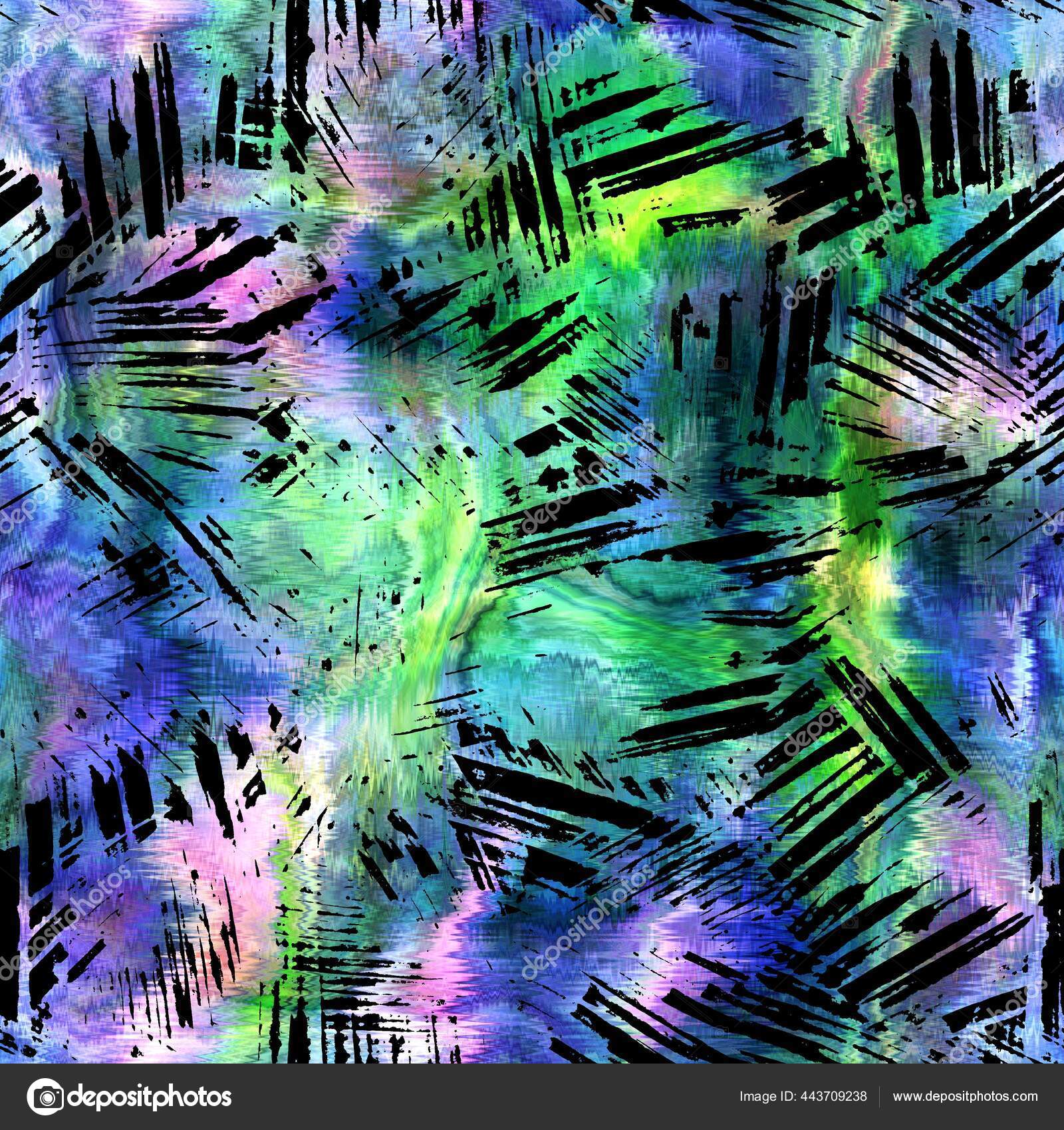 Seamless abstract color blobs with tropical overlay Stock Illustration ...