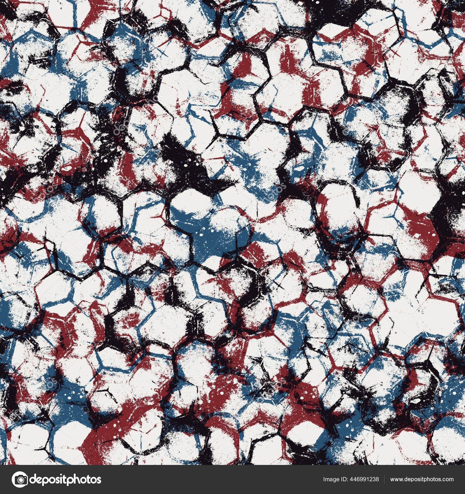 Seamless geo pattern in red blue black white — Stock Photo ...