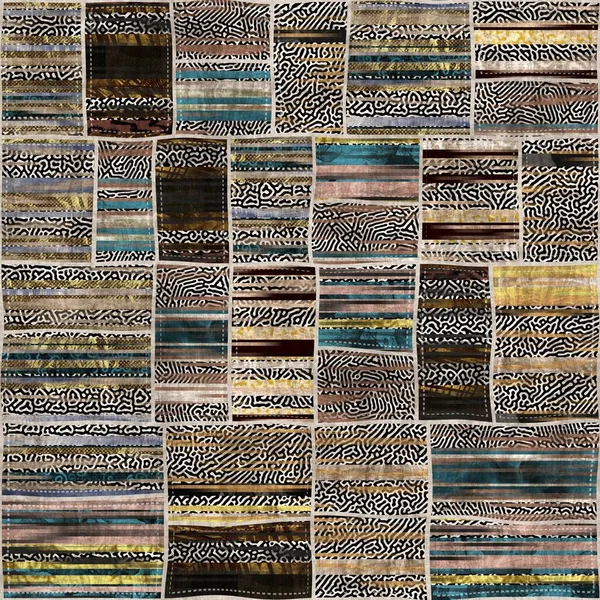 Seamless patchwork collage mix quilt pattern print - Stock Image ...