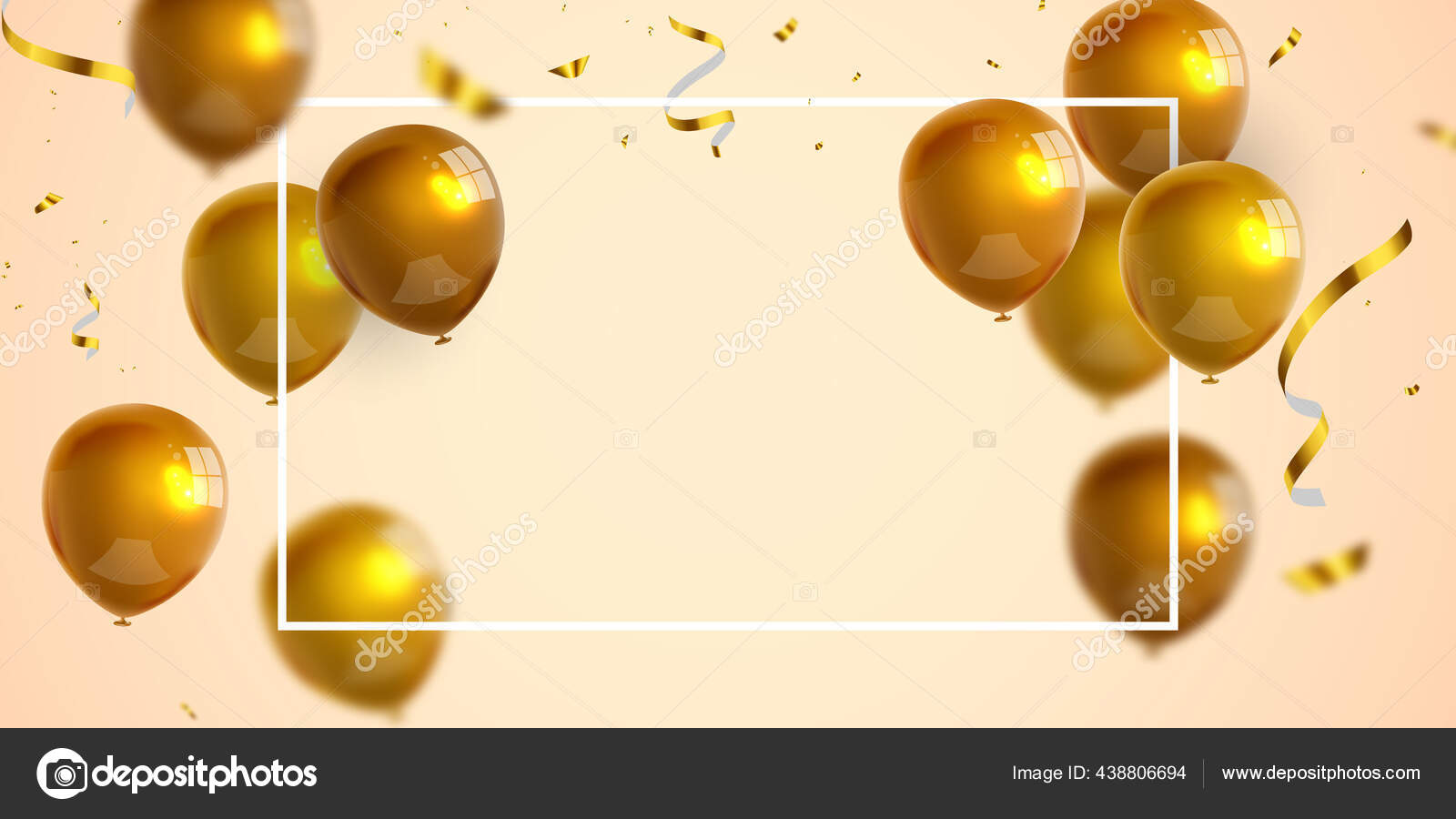 Celebration Party Banner Gold Balloons Background Sale Vector ...