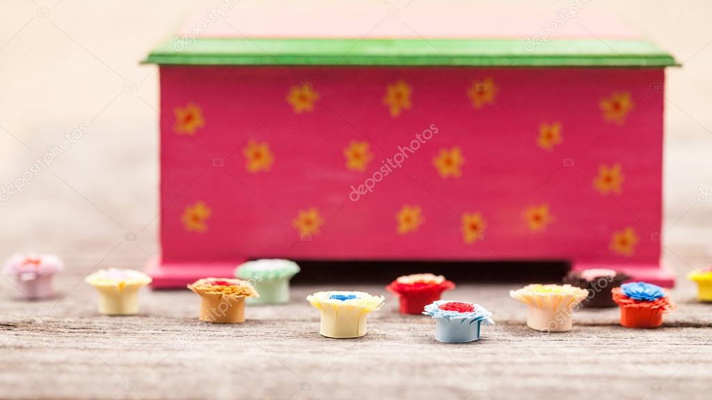 Painted, wooden small boxes for multiple purposes — Stock Photo ...