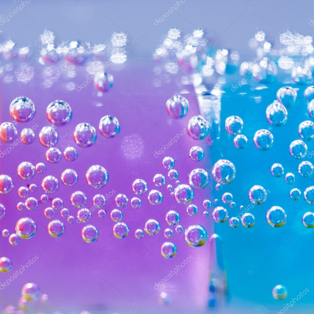 Abstract composition with underwater tubes with colorful jelly balls ...