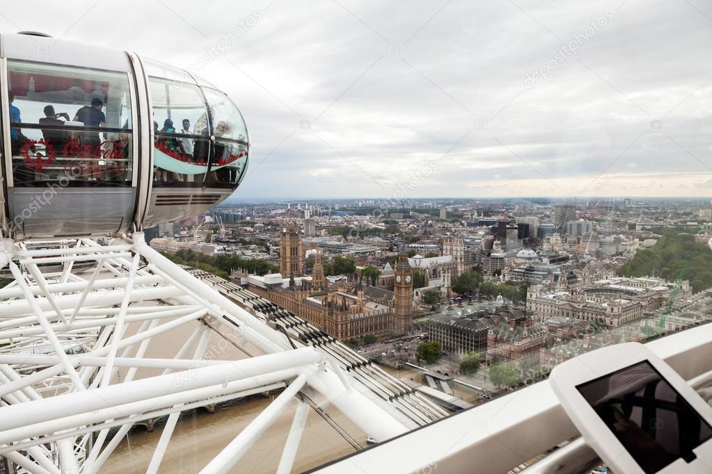 22.07.2015, LONDON, UK. Panoramic view of London from London Eye ...