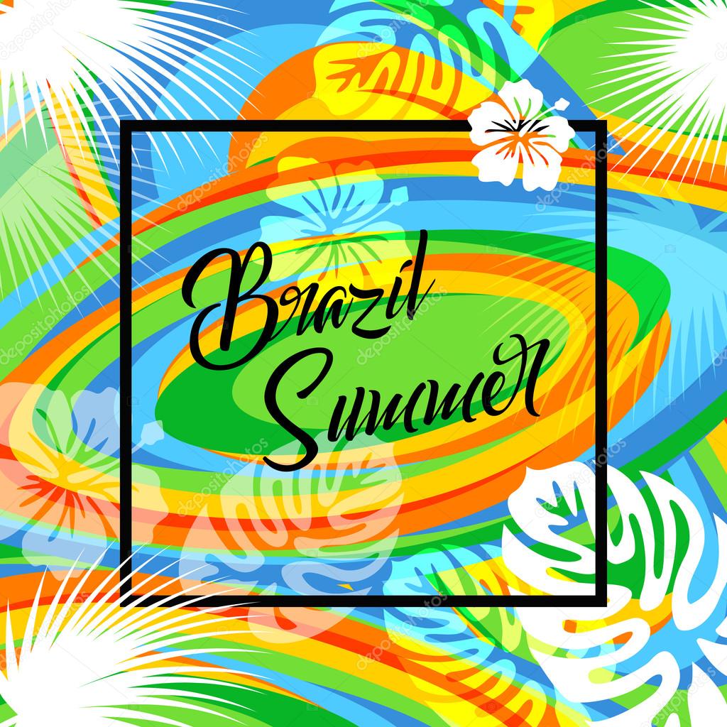 Brazil summer travel background. Vector eps 10 format. Stock Vector ...