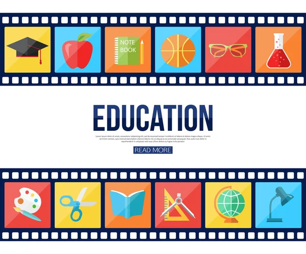 Education Concept with vector icons and elements. Education Banner for ...