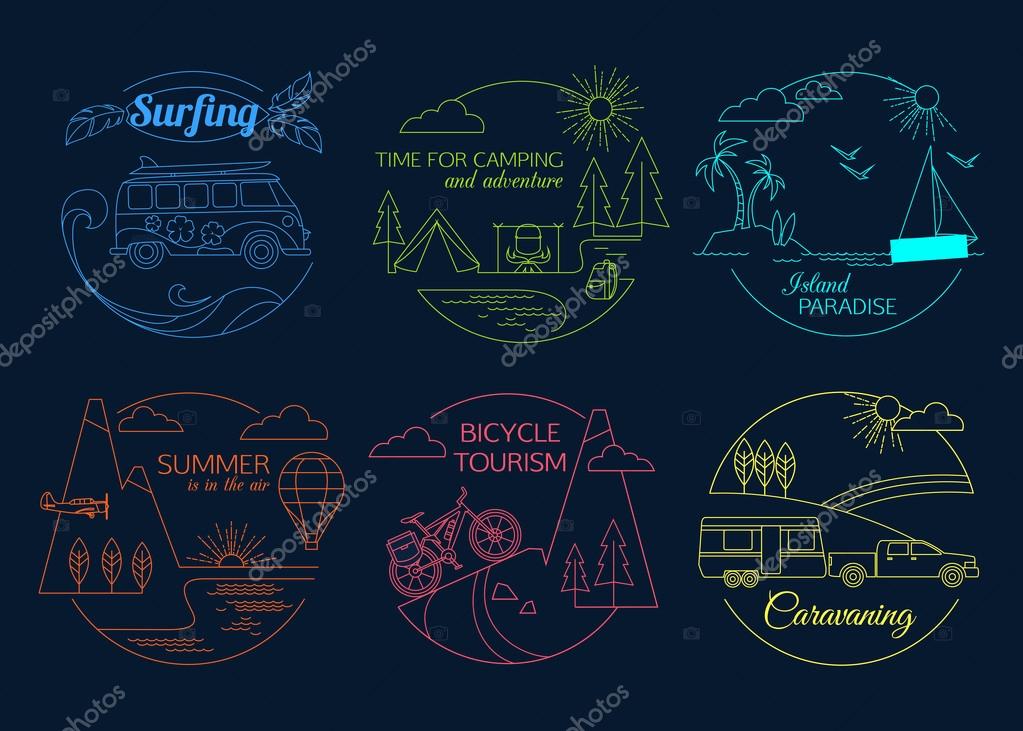 Tourism outline backgrounds Stock Vector Image by ©VectorGift #81694126