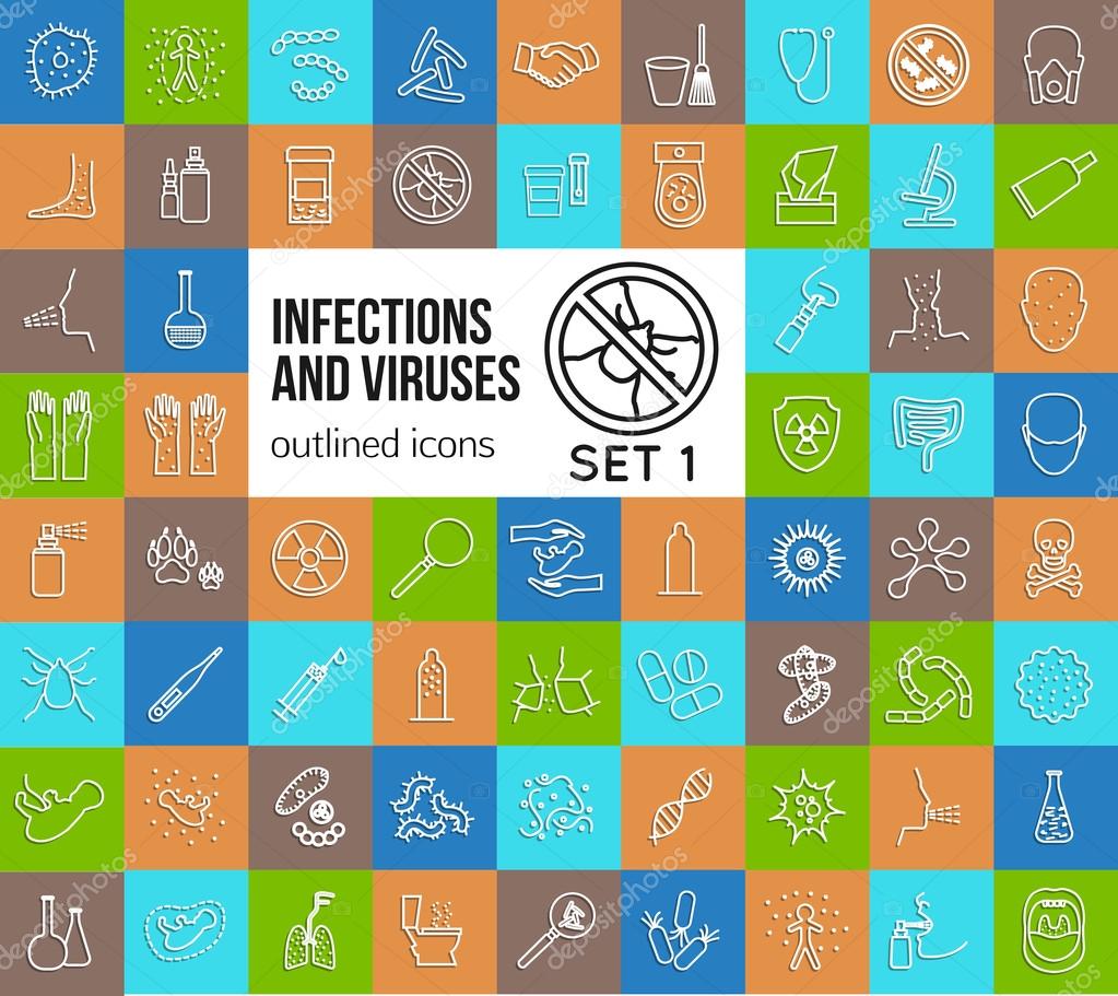 Infections and viruses icons. Stock Vector Image by ©VectorGift #89471784