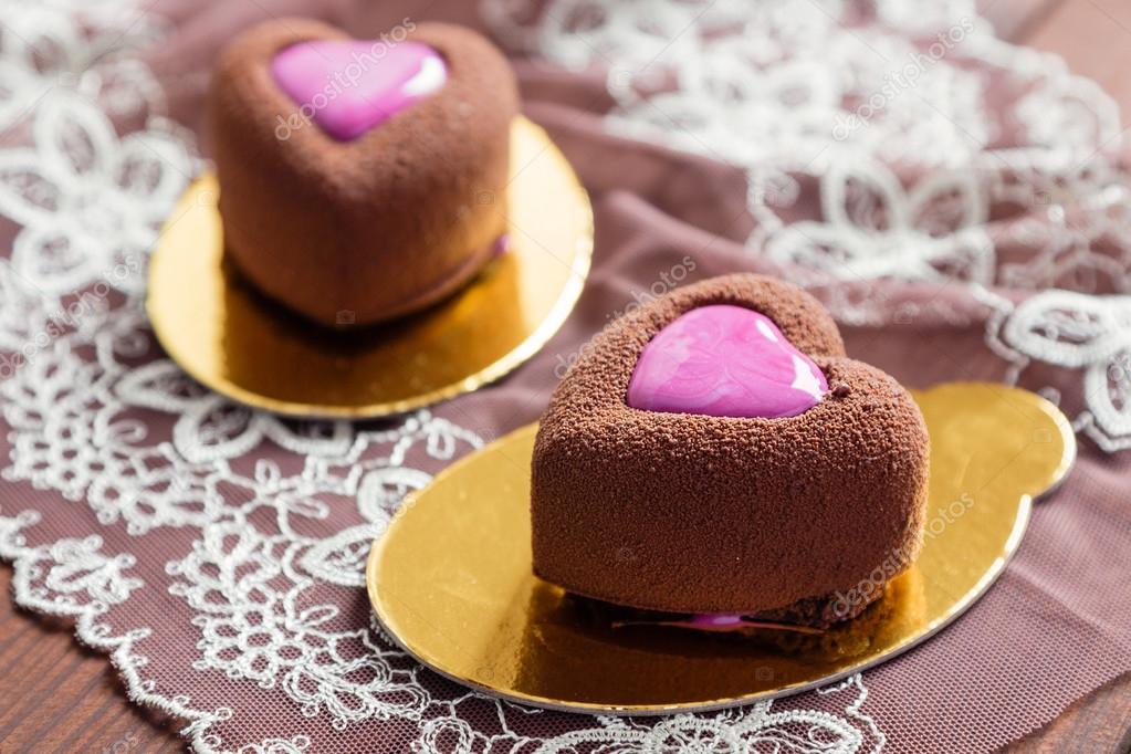 Heart shaped chocolate mousse cakes Stock Photo by ©TorriPhoto 101724312