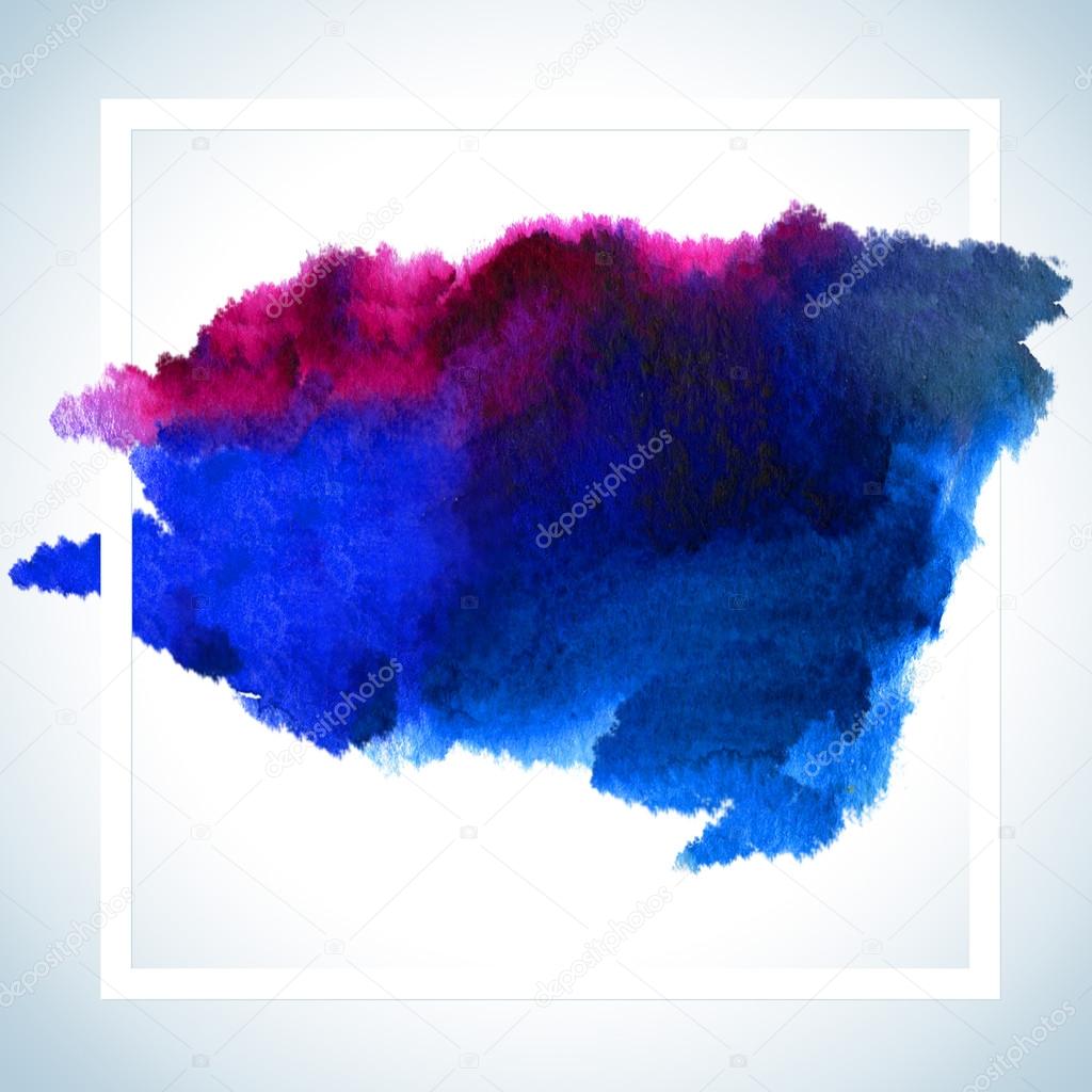 Paint Stain Card Raster Design. Watercolor stroke poster template fot ...