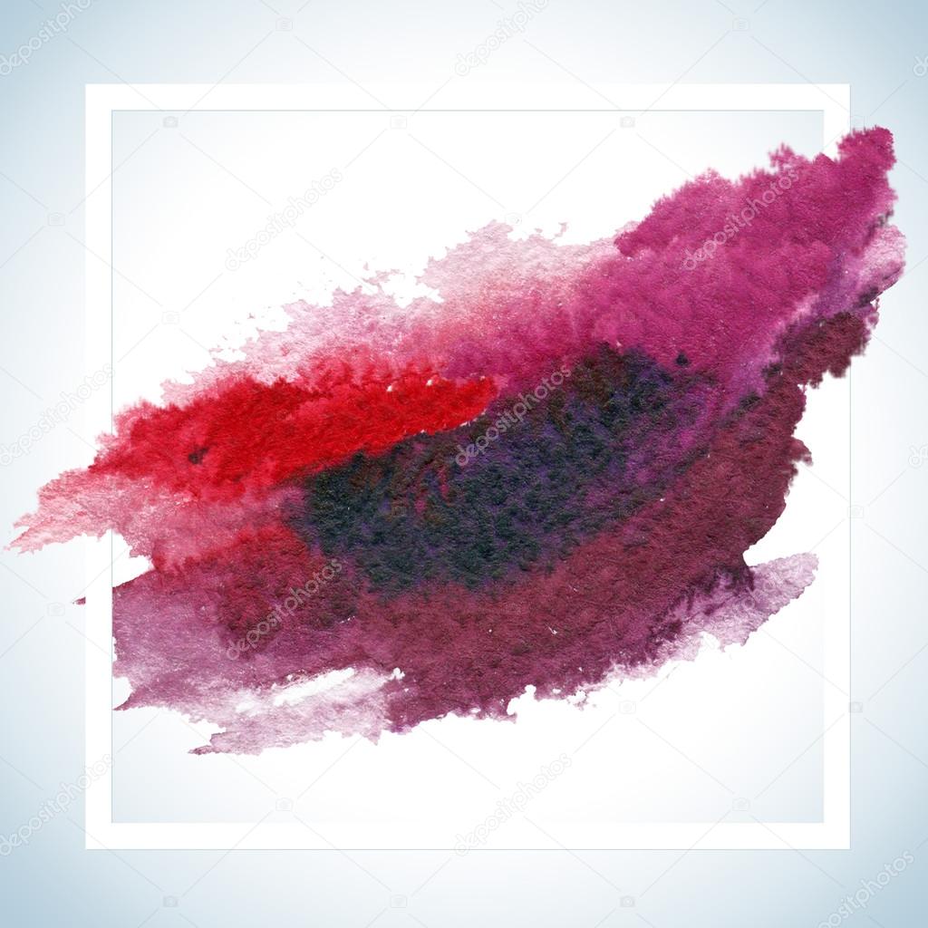 Paint Stain Card Raster Design. Watercolor stroke poster template fot ...