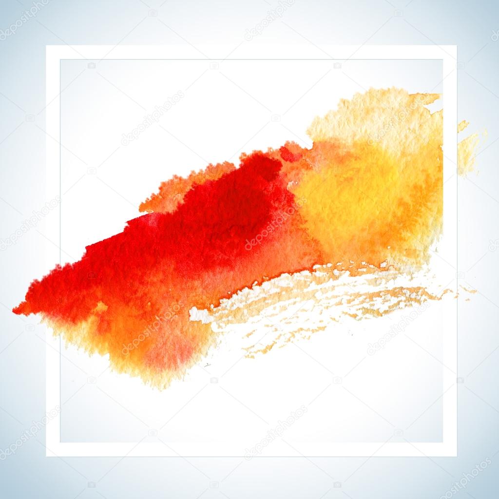 Paint Stain Card Raster Design. Watercolor stroke poster template fot ...