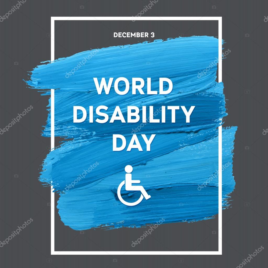 World Disability Day Typography Watercolor Brush Stroke Design , vector ...