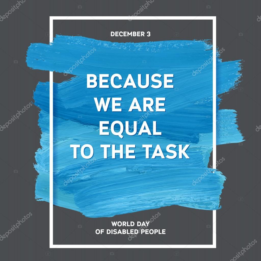 World Disability Day Typography Watercolor Brush Stroke Design , vector ...