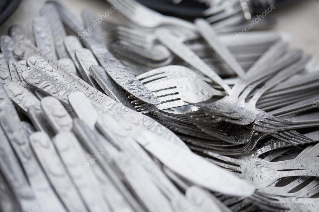Clean kitchen utensils Stock Photo by ©nikolodion 108737690