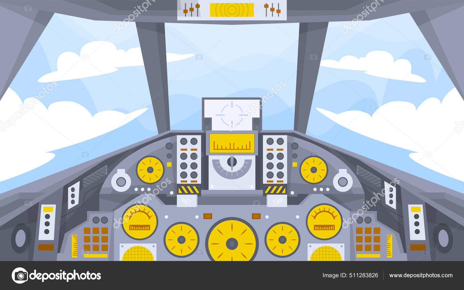 Fighter Jet Cockpit Interior Scenes Stock Vector Image by ©Graphiqa ...