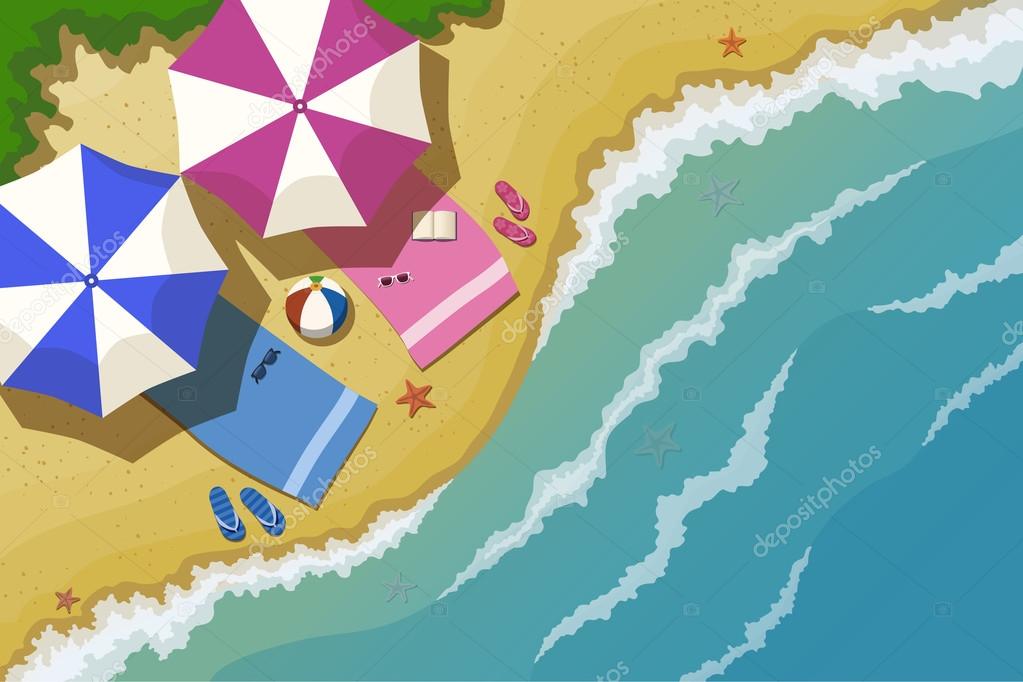 Top view of the sea beach — Stock Vector © Mochipet #76754317