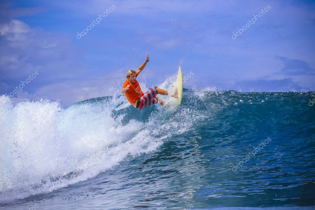 Surfer on Amazing Blue Wave Stock Photo by ©trubavin 63260485